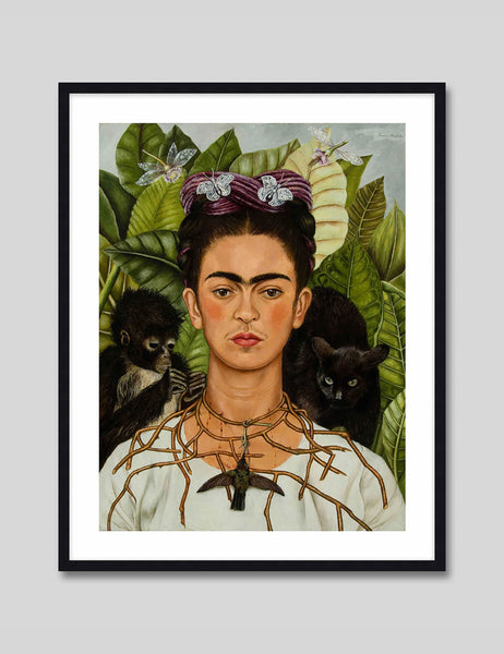 Self-Portrait with Thorn Necklace and Hummingbird by Frida Kahlo Art ...