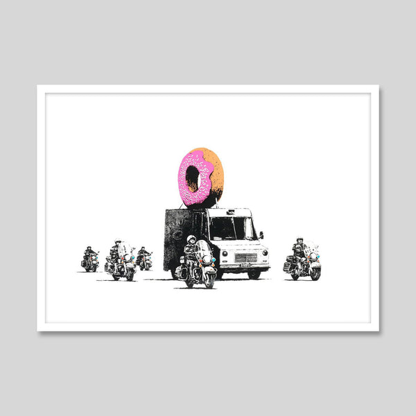 Donut Police Car by Banksy Art Print | Pop Motif