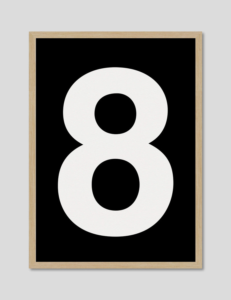 Helvetica Number 8 Art Print | Pop Motif