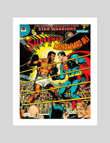 Superman vs Muhammad Ali Comic Cover Art Print | Pop Motif