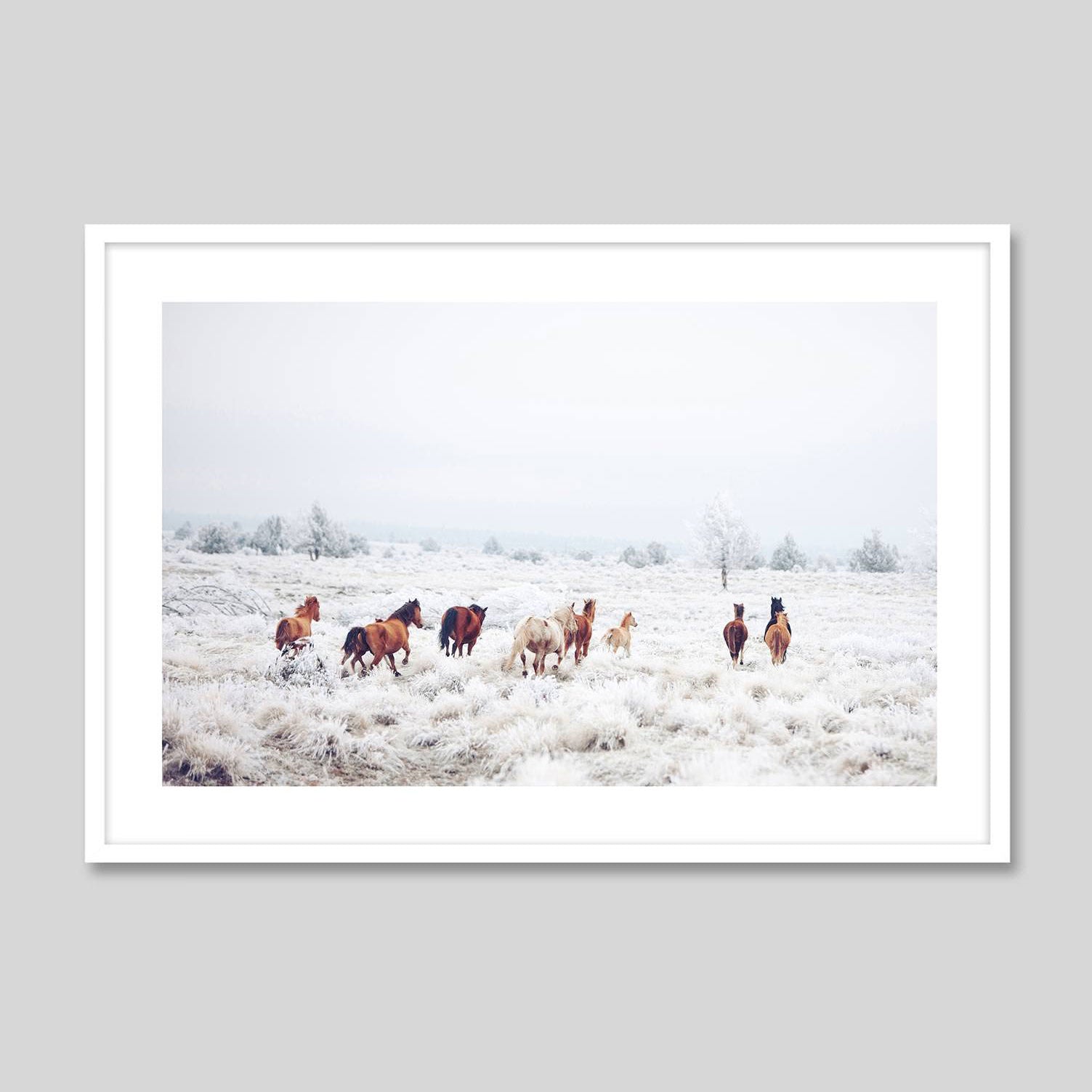 Winter Horses by Kevin Russ Art Print | Pop Motif