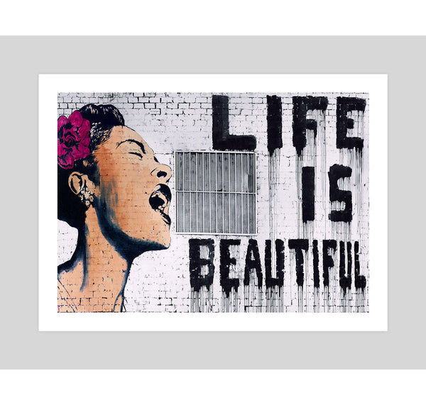 Life Is Beautiful Billie Holiday by Mr. Brainwash Art Print – Pop Motif